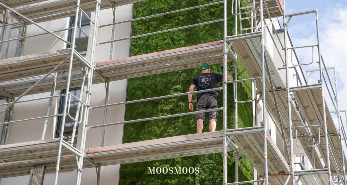 Greenovation einzigartige Fassadenbegrünung mit 100% Moos